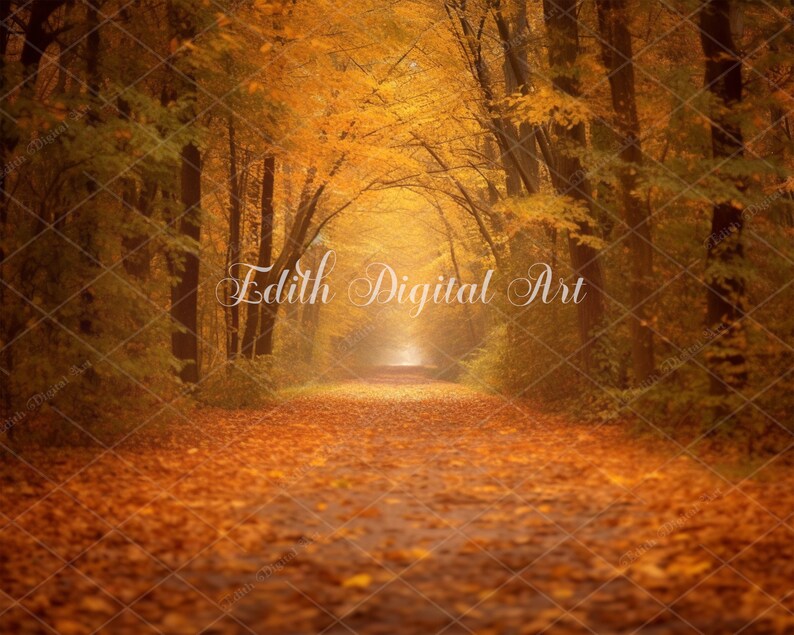 Fall Digital Backdrop, Fall Backdrop Triails Photography Composite With ...