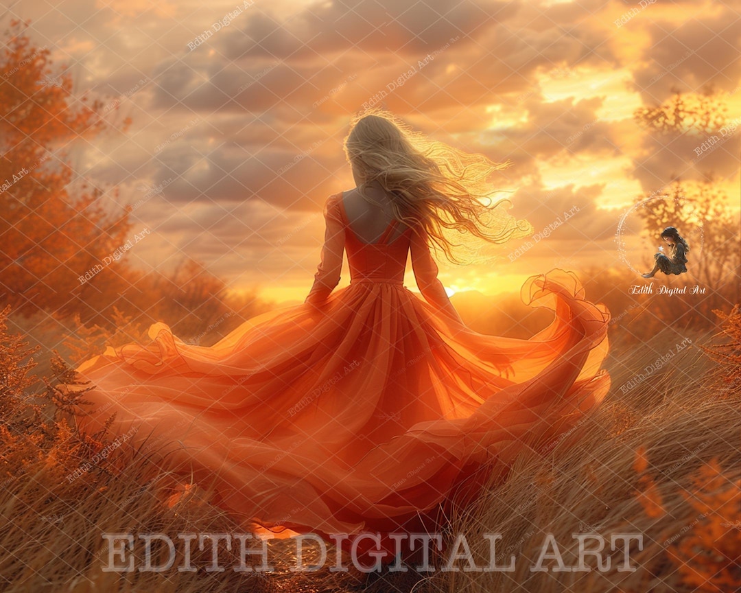Dreamy Fall Digital Backdrop Photography, Autumn Field, Sunset, Fall ...