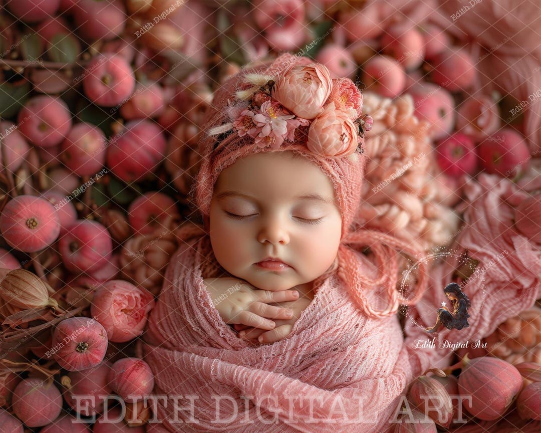 Newborn Digital Backdrop Photography, Face Insert Baby Digital ...