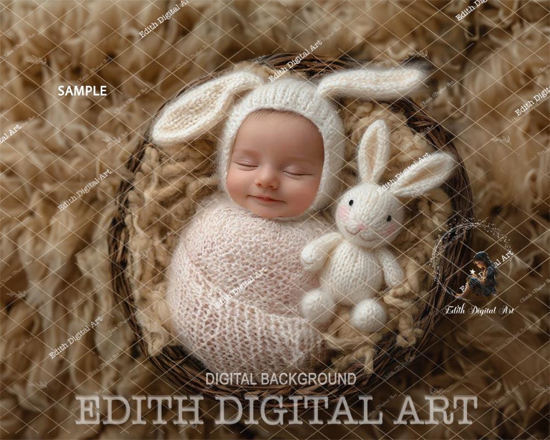 Newborn Digital Backdrop Photography Newborn Face Insert, White Easter ...