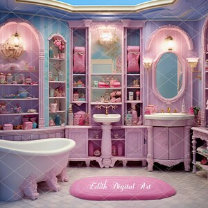 Doll House Digital Backdrop, Dream Dollhouse Background Photography for ...