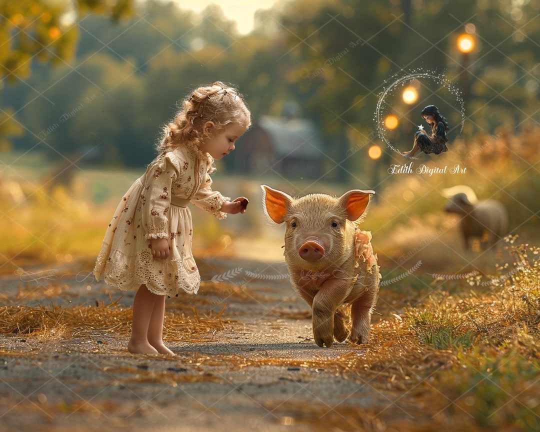 Farm Road Digital Background for Photography Composites, Fall Digital ...