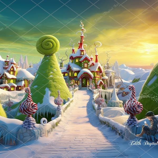 Grinch Backdrop - Etsy