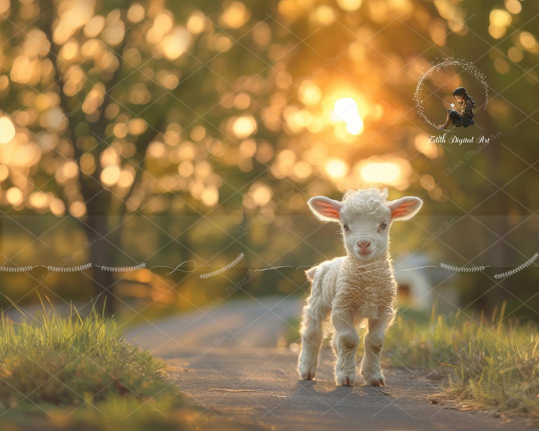 Lamb Digital Backdrop Photography, Digital Easter Lamb Background ...