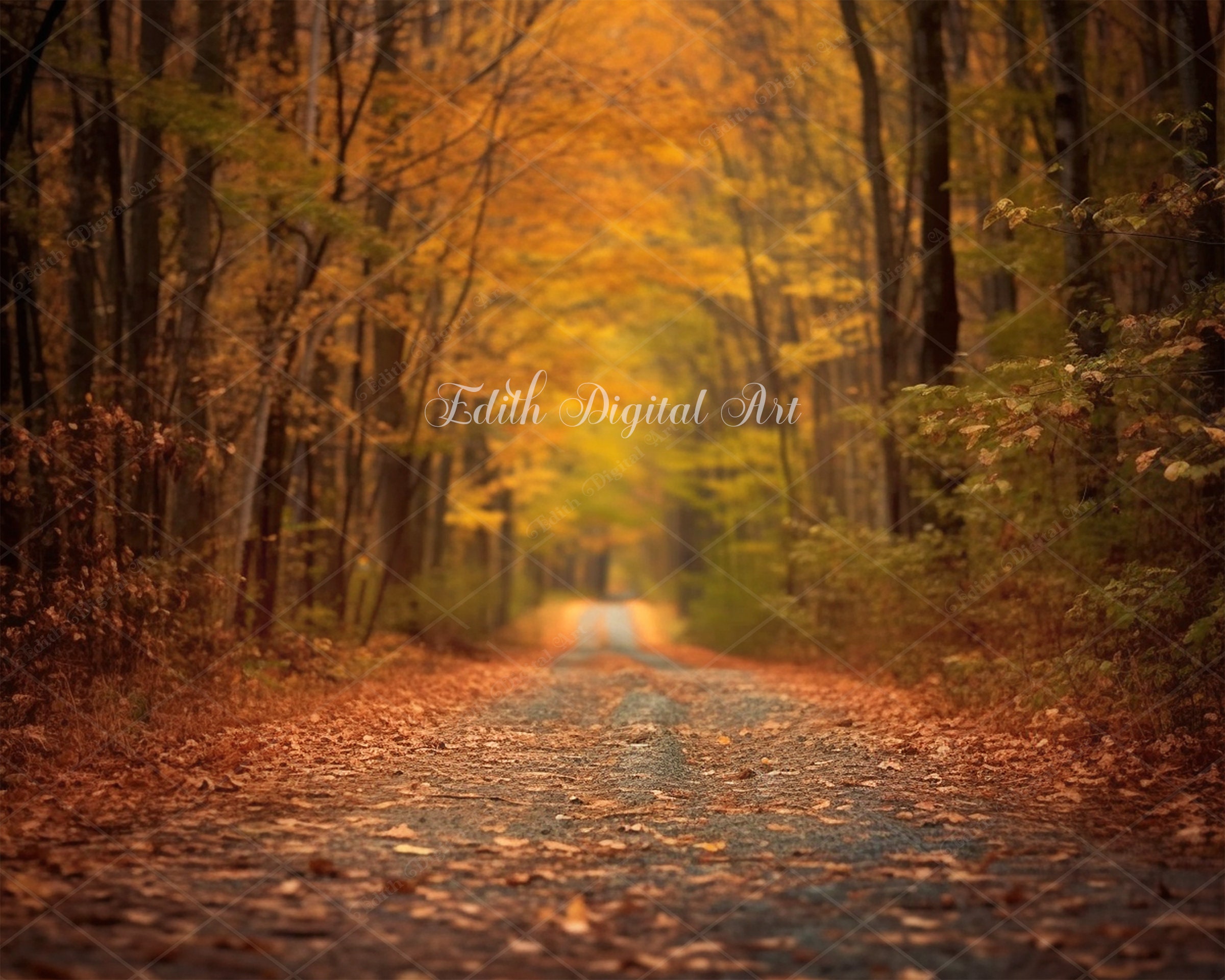 Autumn Digital Backdrop, Fall Backdrop Triails Photography Composite ...