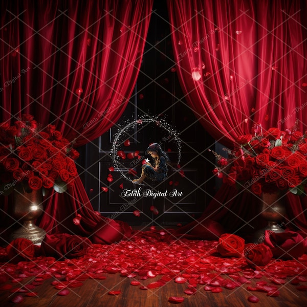 Red Digital Backdrop - Etsy