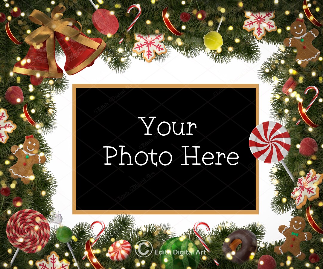 Christmas Digital Frame Backdrop, Christmas Background Composite ...