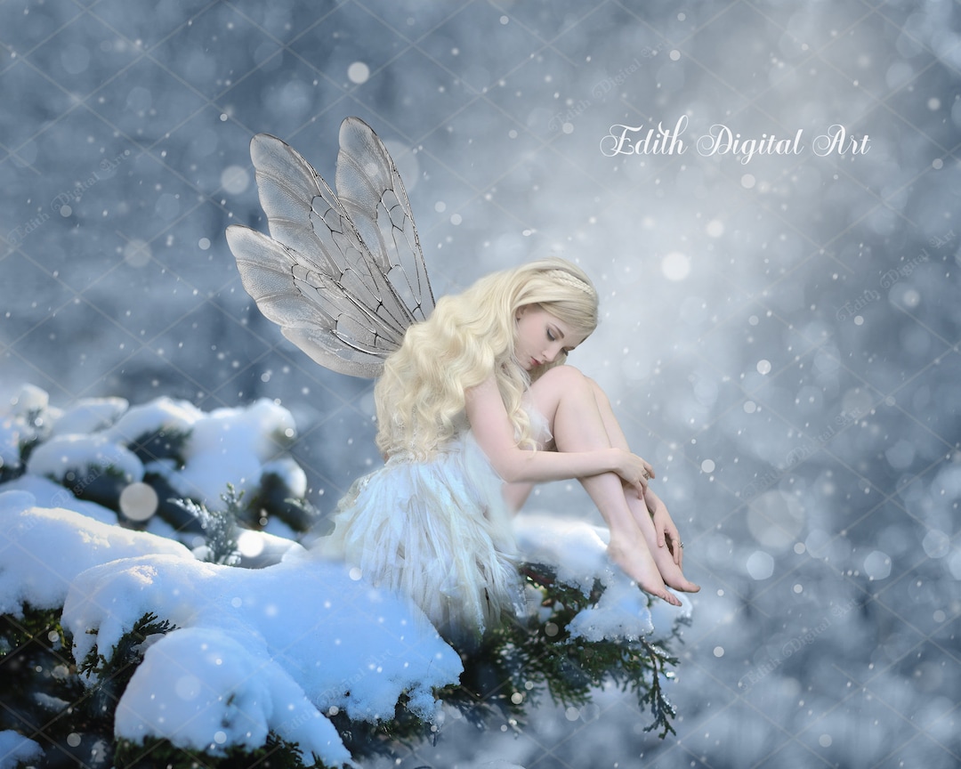 Fairytale Digital Backdrop, Magical Fairy Background Composite, Snow ...