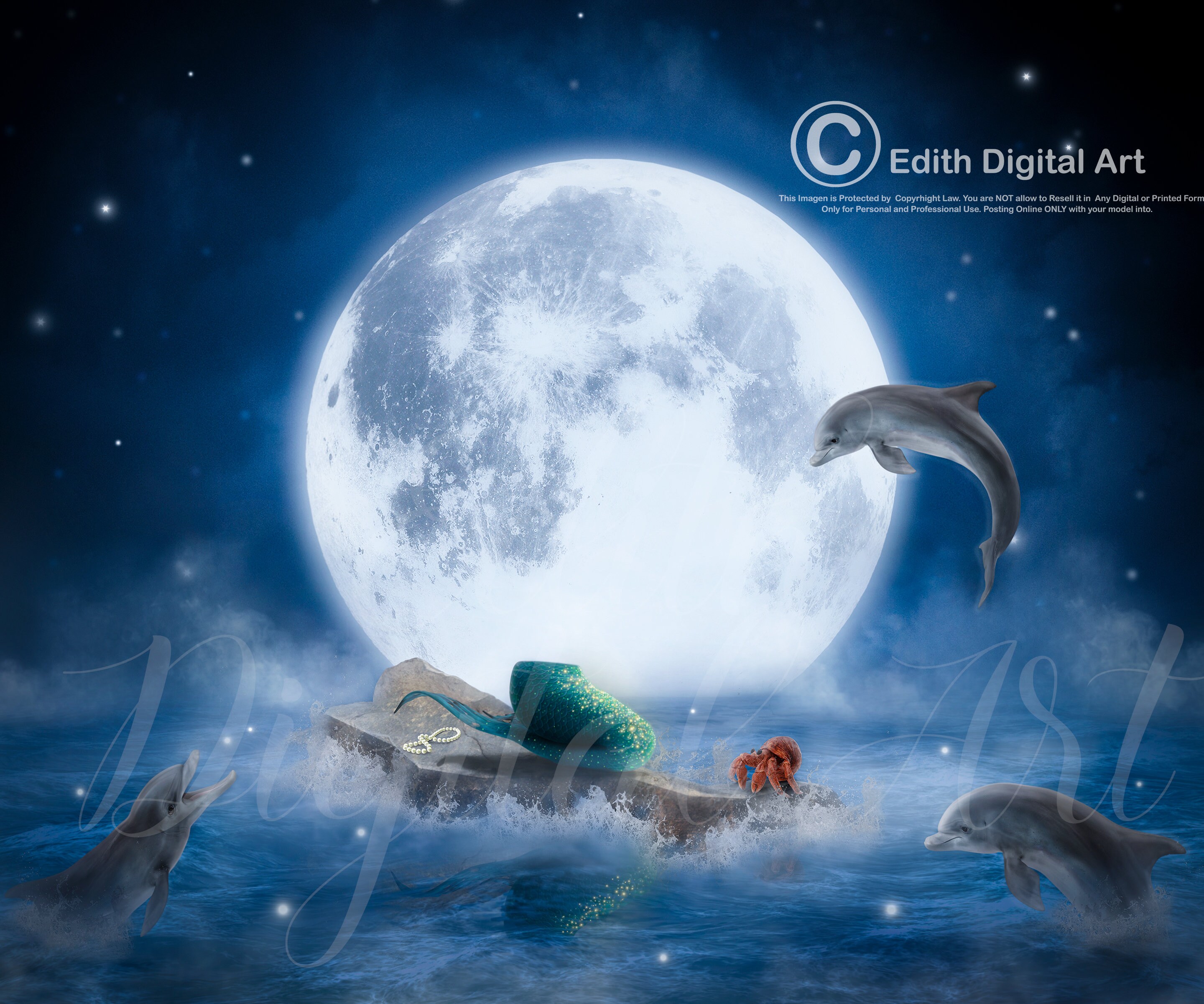 Mermaid Digital Background Underwater Reef Mermaid Digital | Etsy