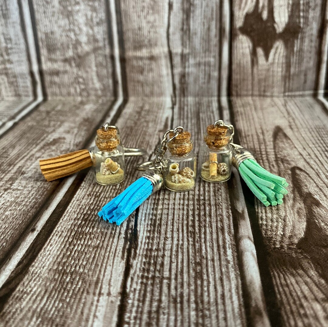 Treasure Map in a Bottle Keychain - Etsy