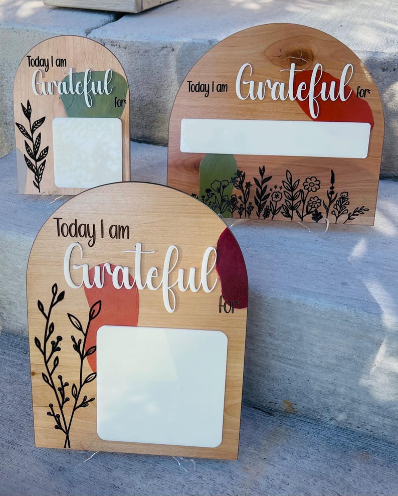 Gratitude Board. Boho Inspired I Am Grateful Board Made From Wood and ...