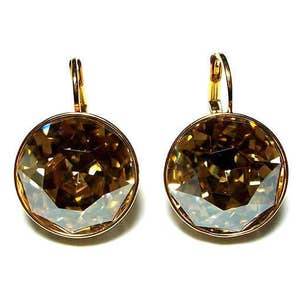 Large Bella Gold-plated Crysta Golden Sadow Pierced Crystal Earrings ...