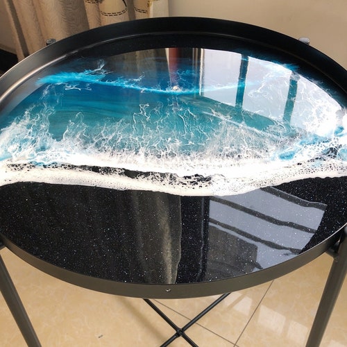 18 Ocean End Table Nightstand Resin Table Live Edge - Etsy