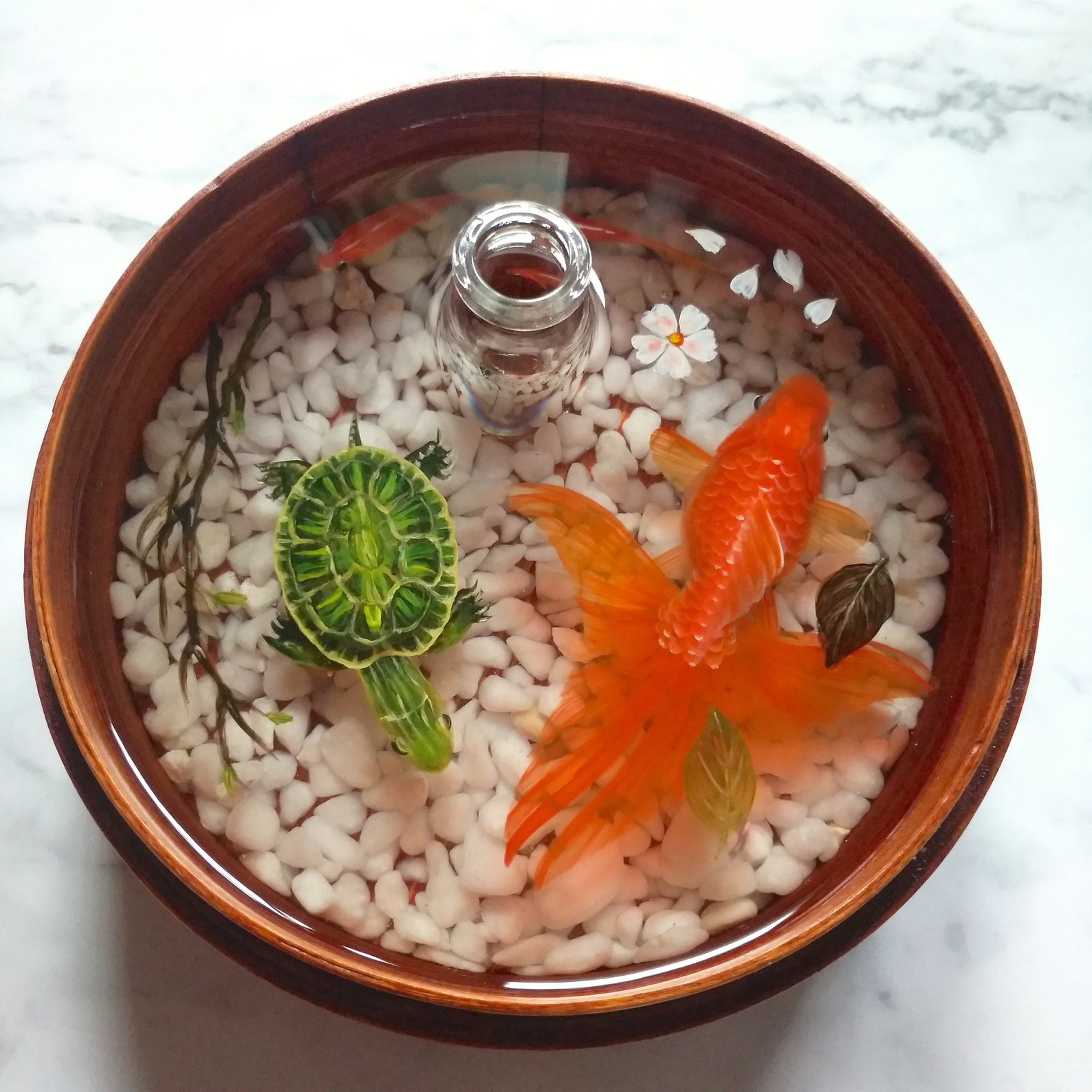 Turtle and Goldfish Painting, Volatile Oil Diffuser, Glass Incense ...