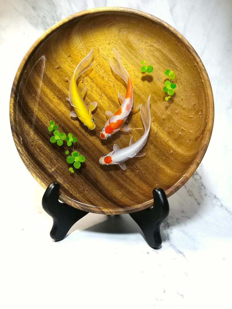 Unique Koi Fish Resin Painting Optical Illusion of Real Fish - Etsy