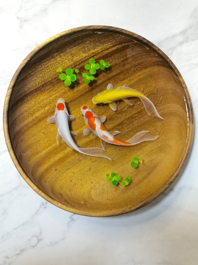 Unique Koi Fish Resin Painting Optical Illusion of Real Fish - Etsy
