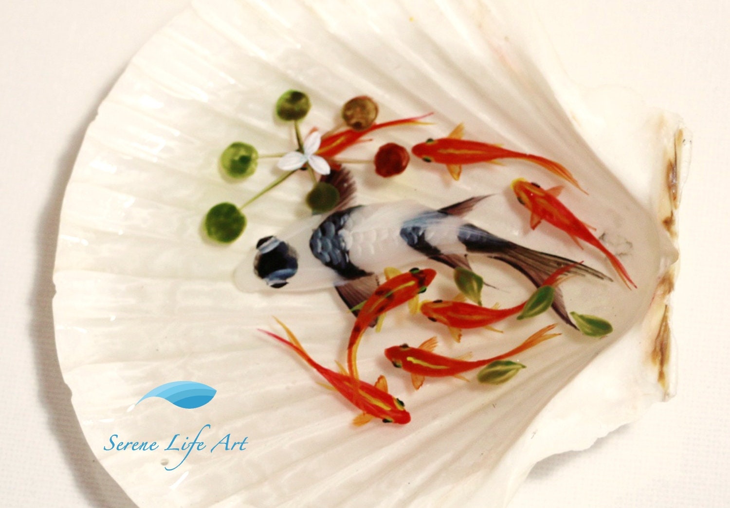 Black Spotted White Koi Resin Painting Resin Art Unique Koi | Etsy