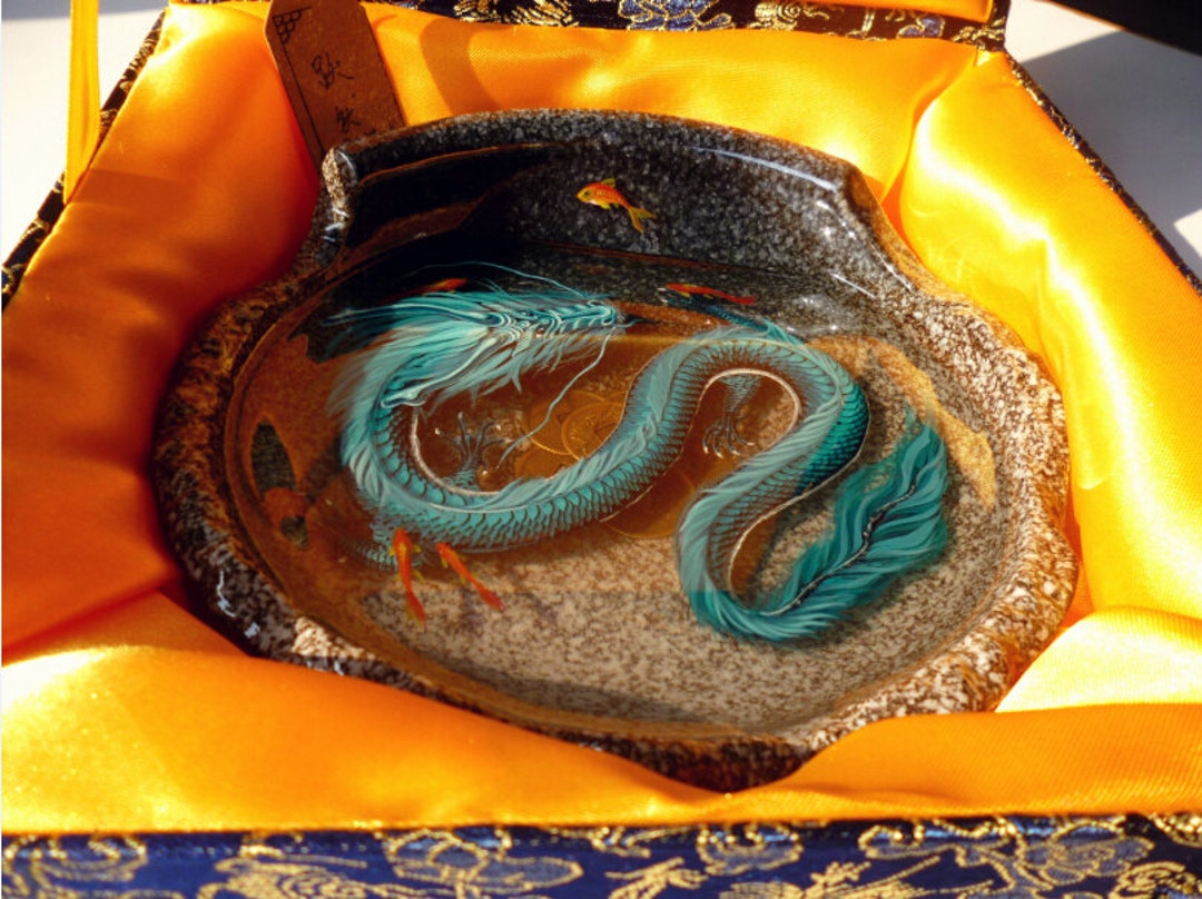 Periwinkle Blue Kukulkan Dragon Resin Art, Art Decoration, Dragon Art ...