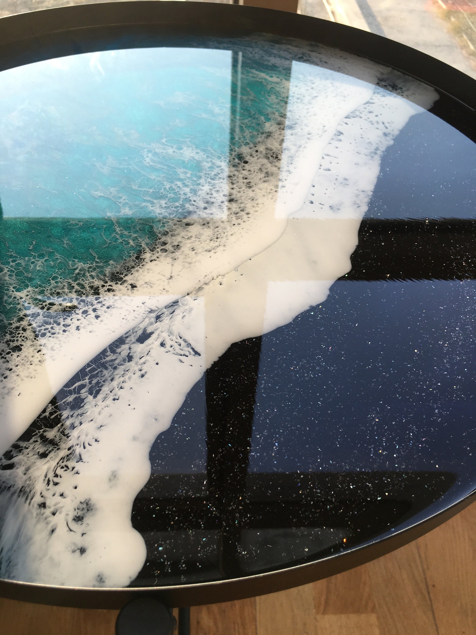 18" Ocean End Table, Nightstand, Resin Table, Live Edge Coffee Table ...