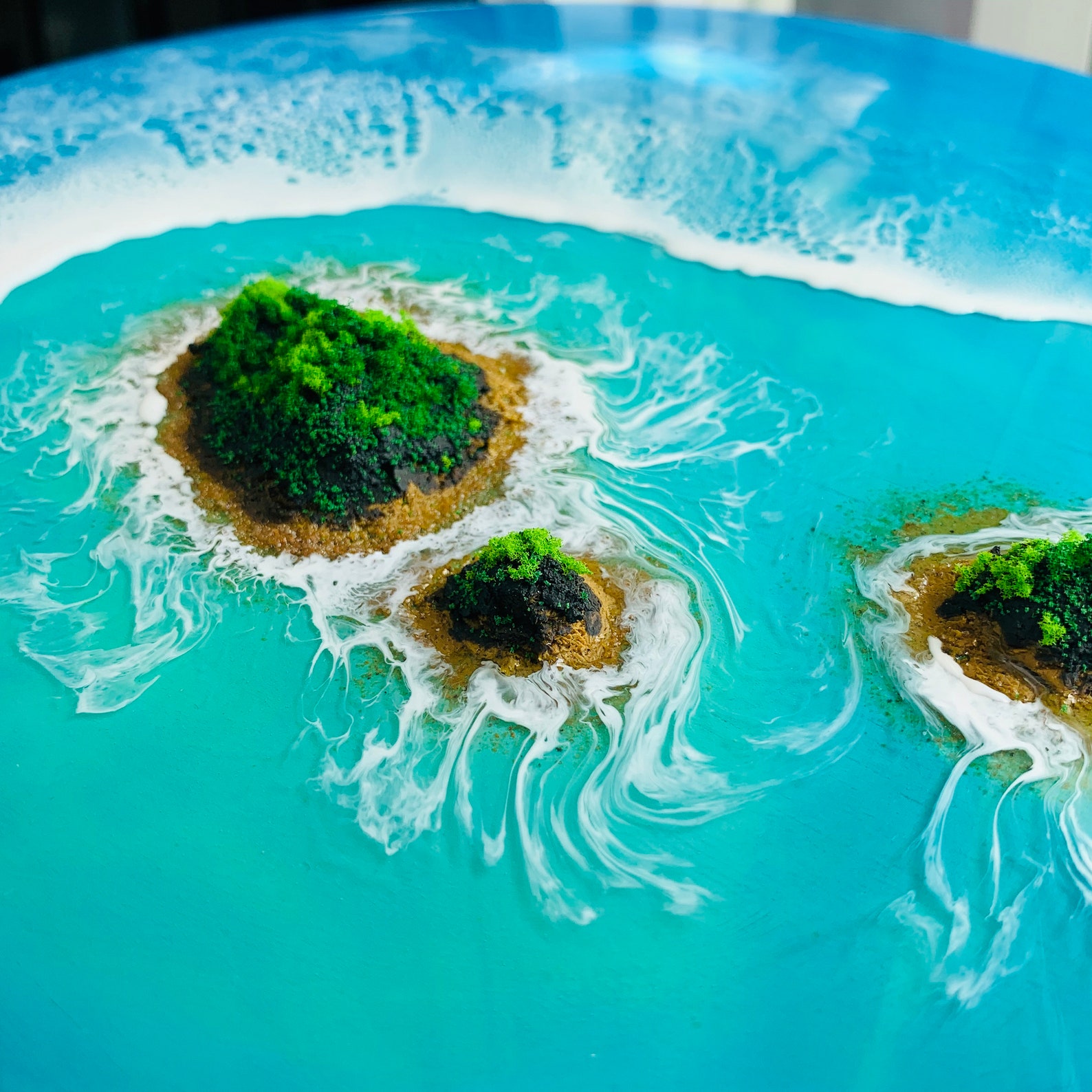 Ocean Island Resin Art, Coastal Decor (12 Inch) - Etsy