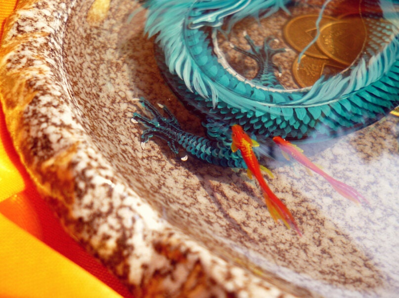 Periwinkle Blue Kukulkan Dragon Resin Art, Art Decoration, Dragon Art ...