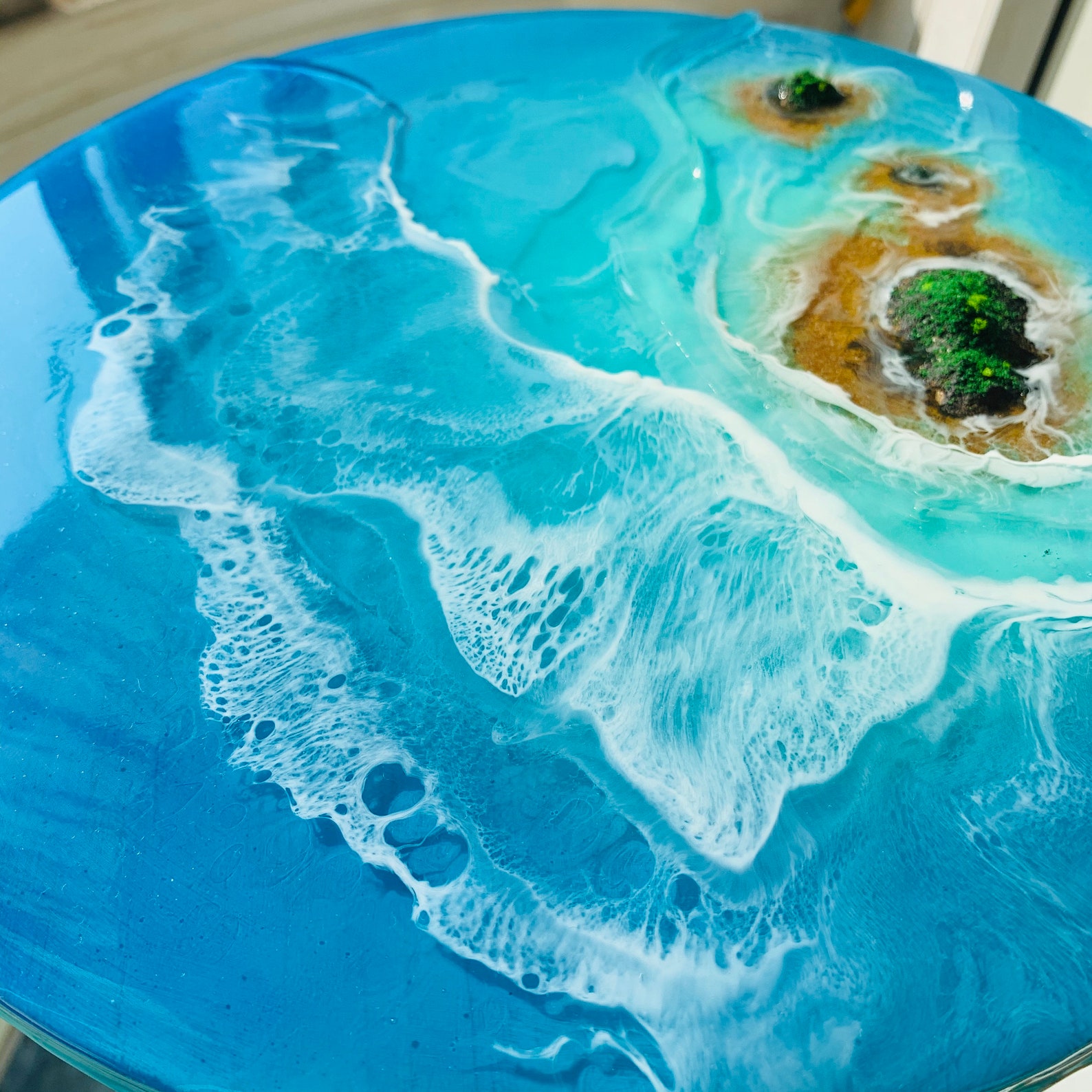Ocean Island Resin Art, Coastal Decor (12 Inch) - Etsy