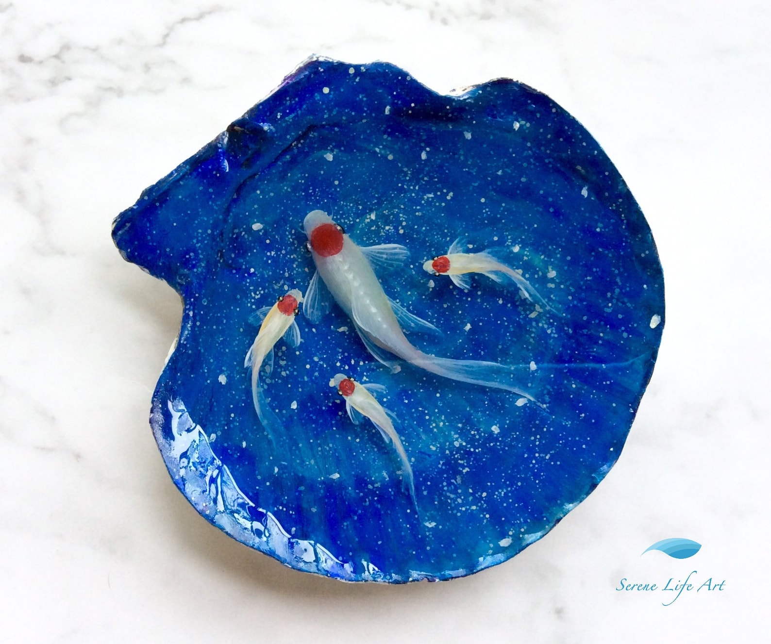 Resin Painting Starry Night Tancho Koi Fish Resin Art 3D | Etsy