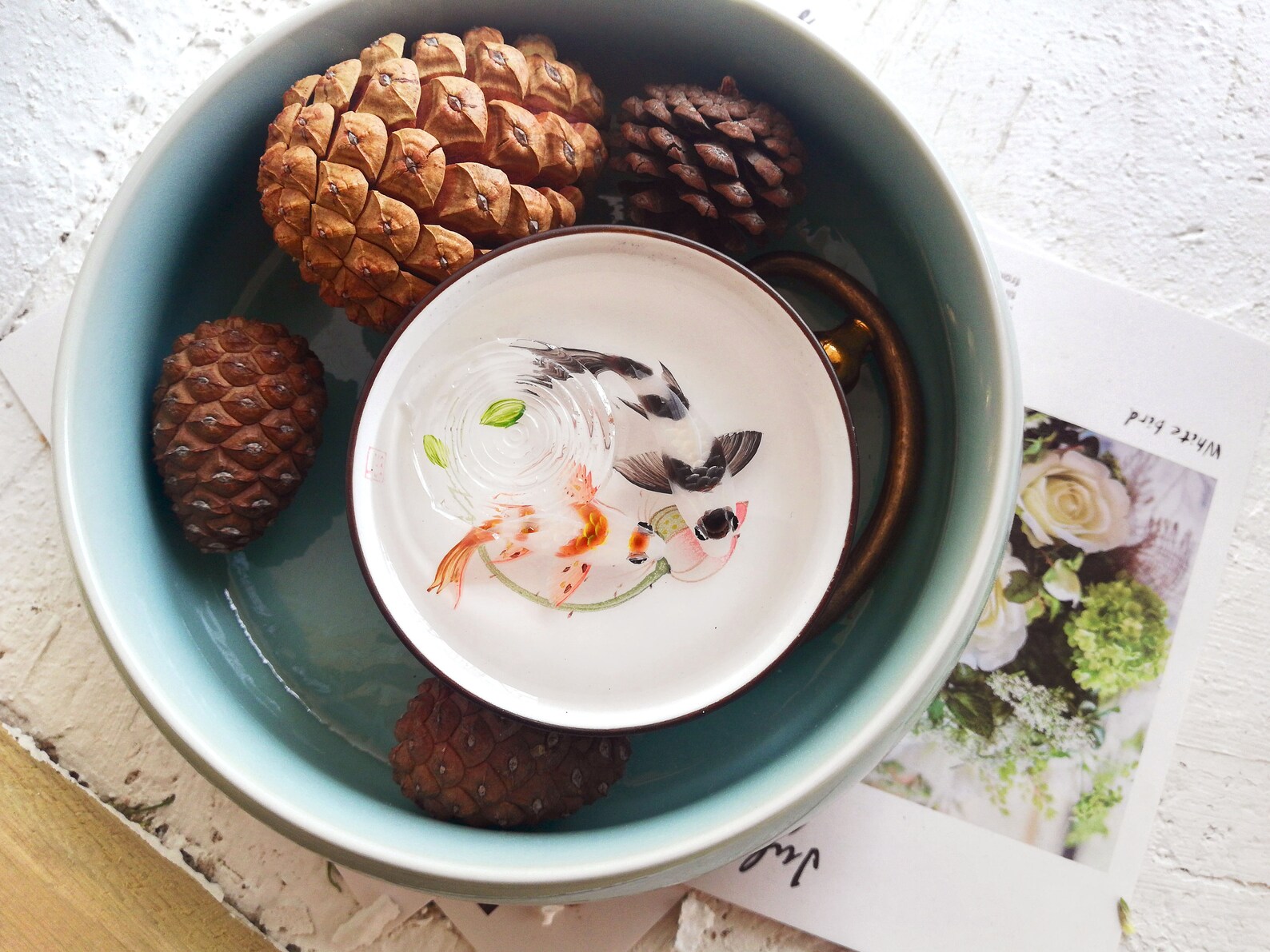 Fish Painting in A Chinese Teacup 3D Resin Painting Fish | Etsy