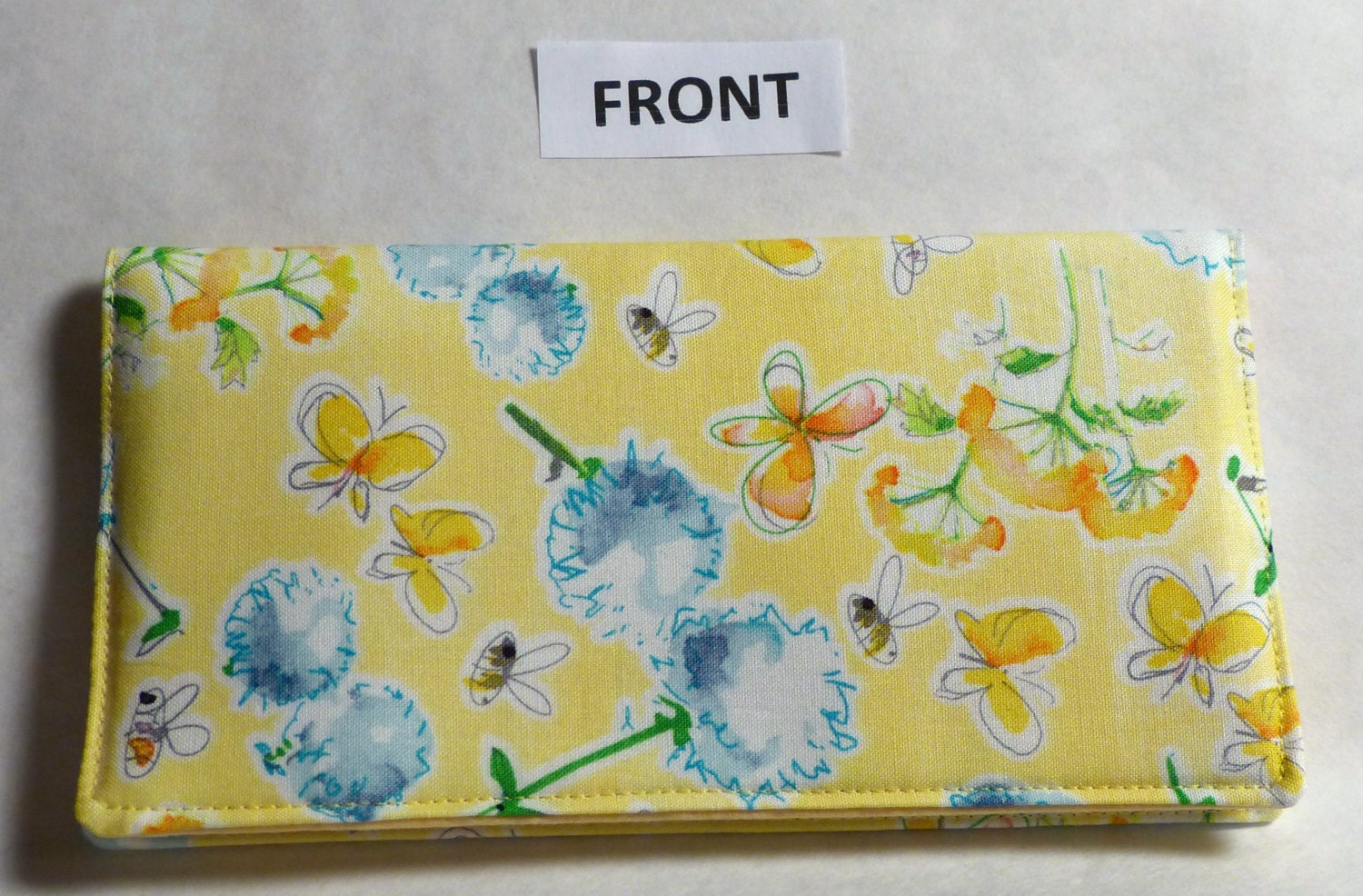 Yellow Bees and Flowers Checkbook Cover - Etsy