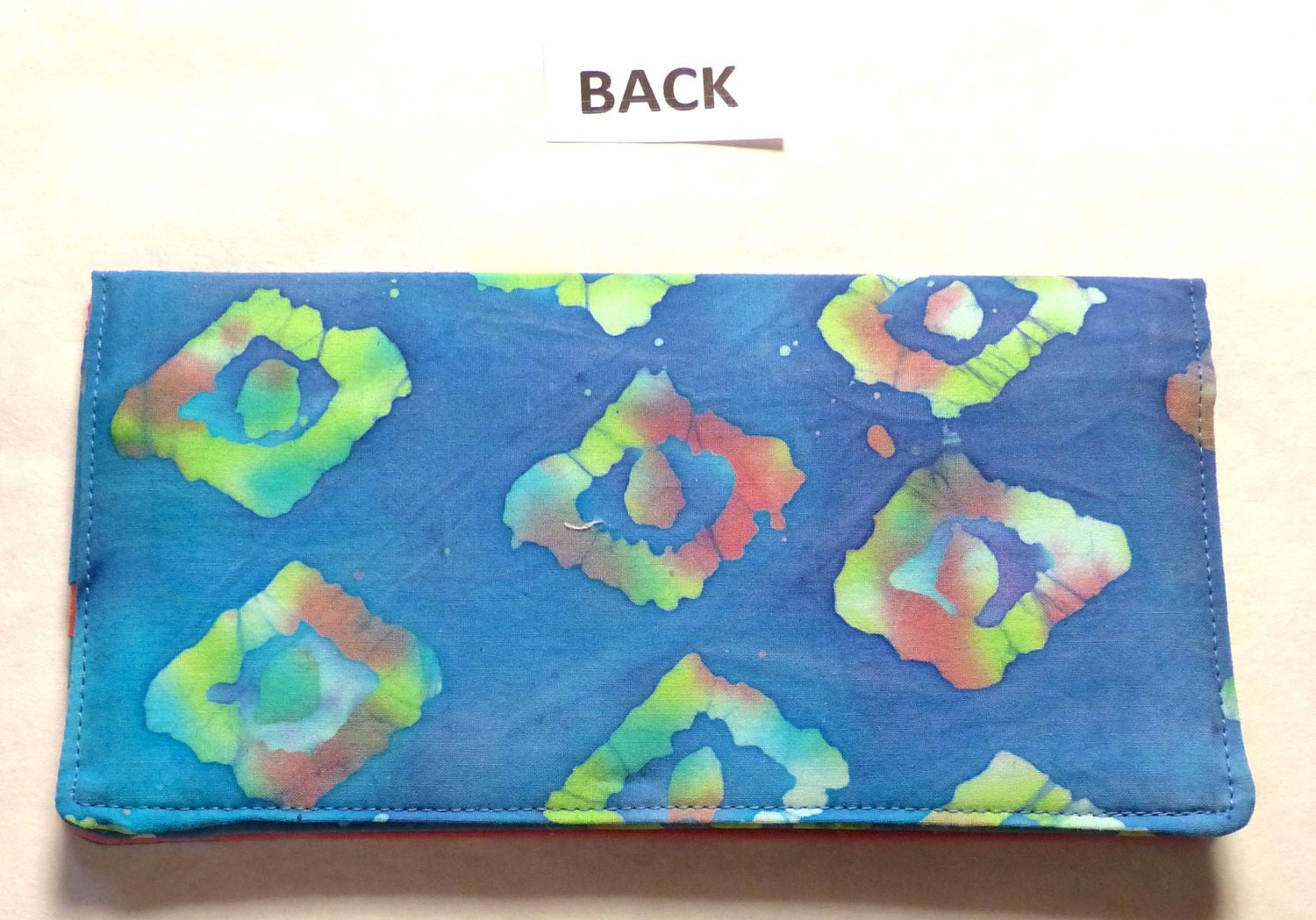 Batik Checkbook Cover: Blue With Colorful Diamonds - Etsy
