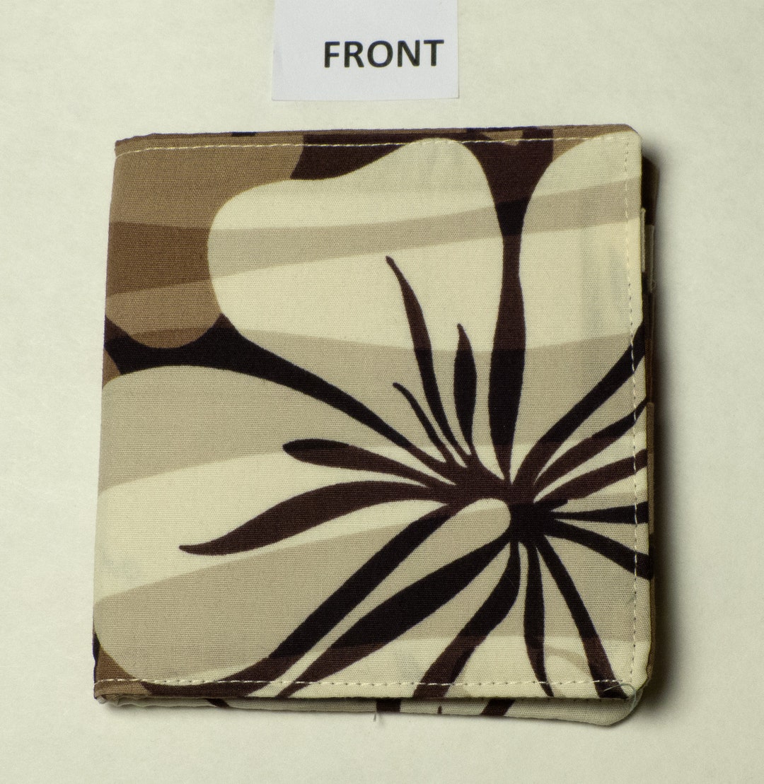 Bifold Wallet - Hawaiian Aloha - Hybiscus in Tans and Browns - RFID ...