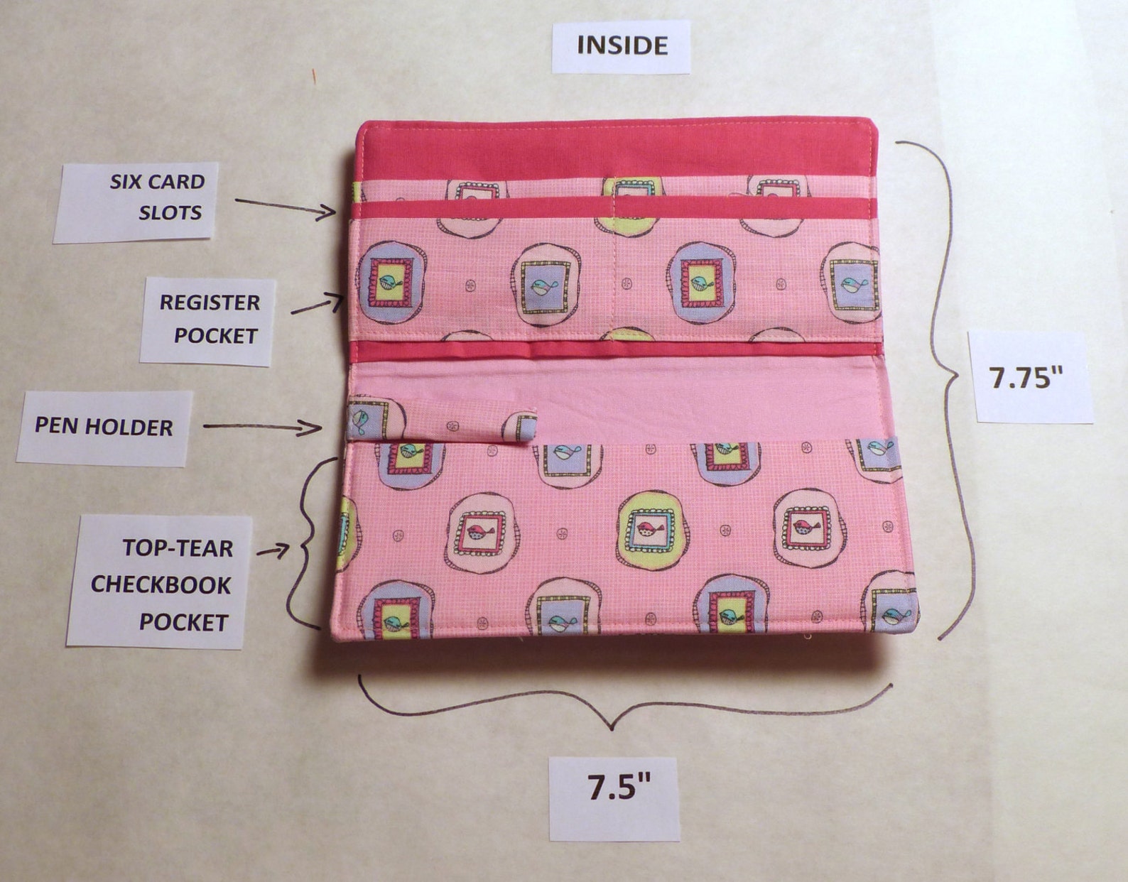 Pink / Pastels Birds Checkbook Cover - Etsy