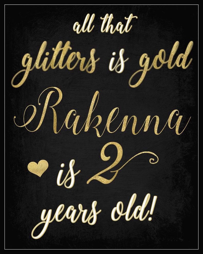 Two Fancy Sign All That Glitters is Gold Girl 2nd Birthday - Etsy