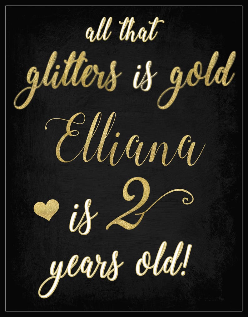 Two Fancy Sign All That Glitters is Gold Girl 2nd Birthday - Etsy