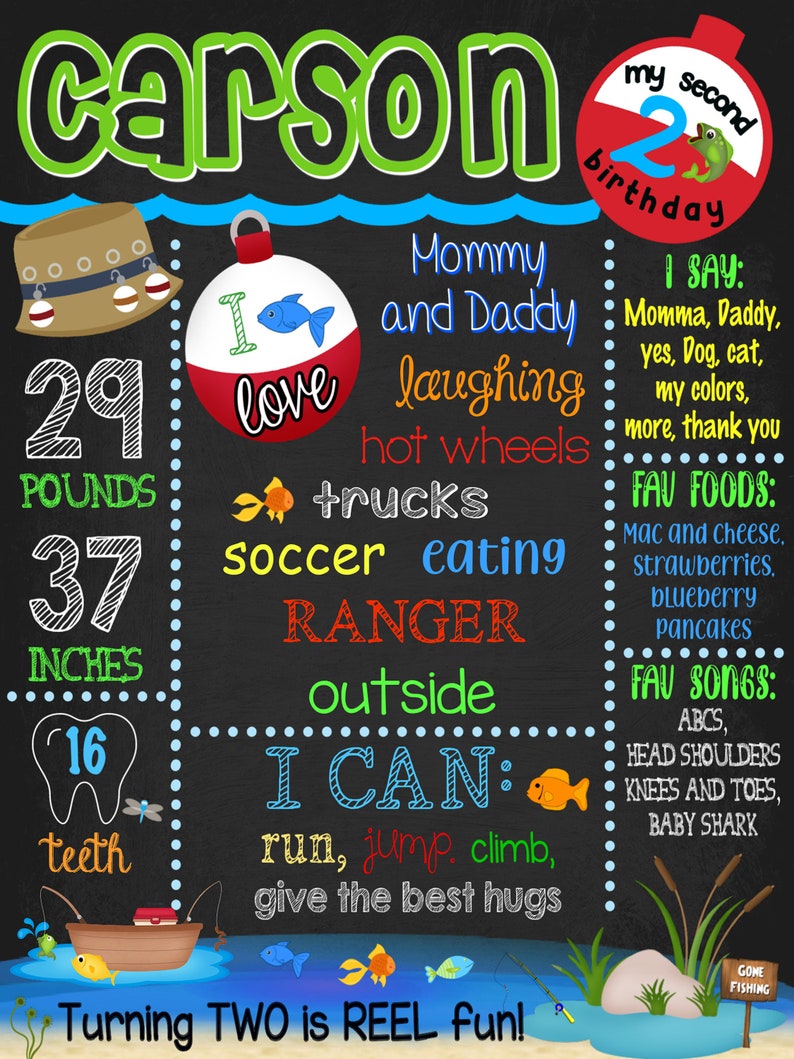 Turning One is Reel Fun Sign Print Yourself Boy's First | Etsy