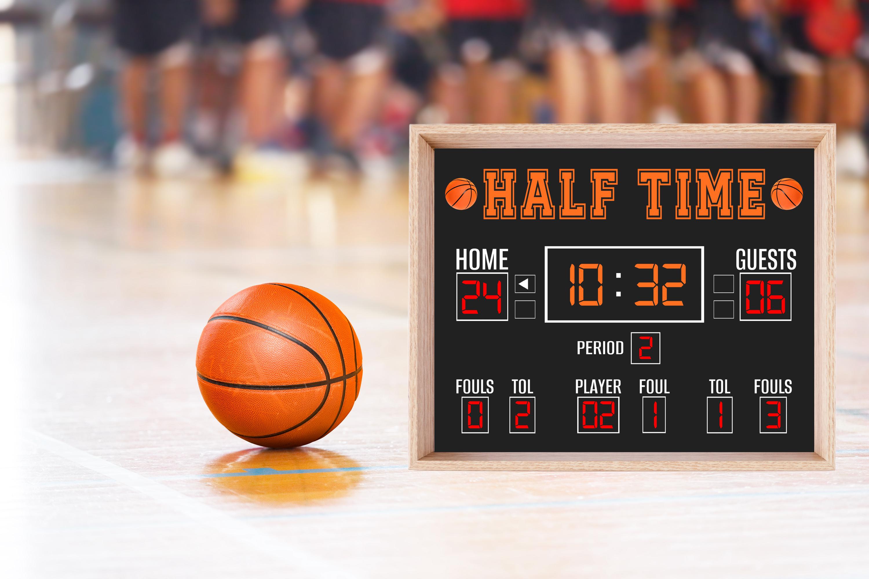 Basketball Scoreboard Printable - It's Halftime Photoshoot Props - Edit ...