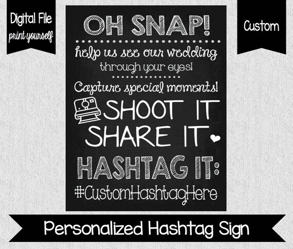 Social Media Hashtag Sign Wedding Sign Printable If You | Etsy