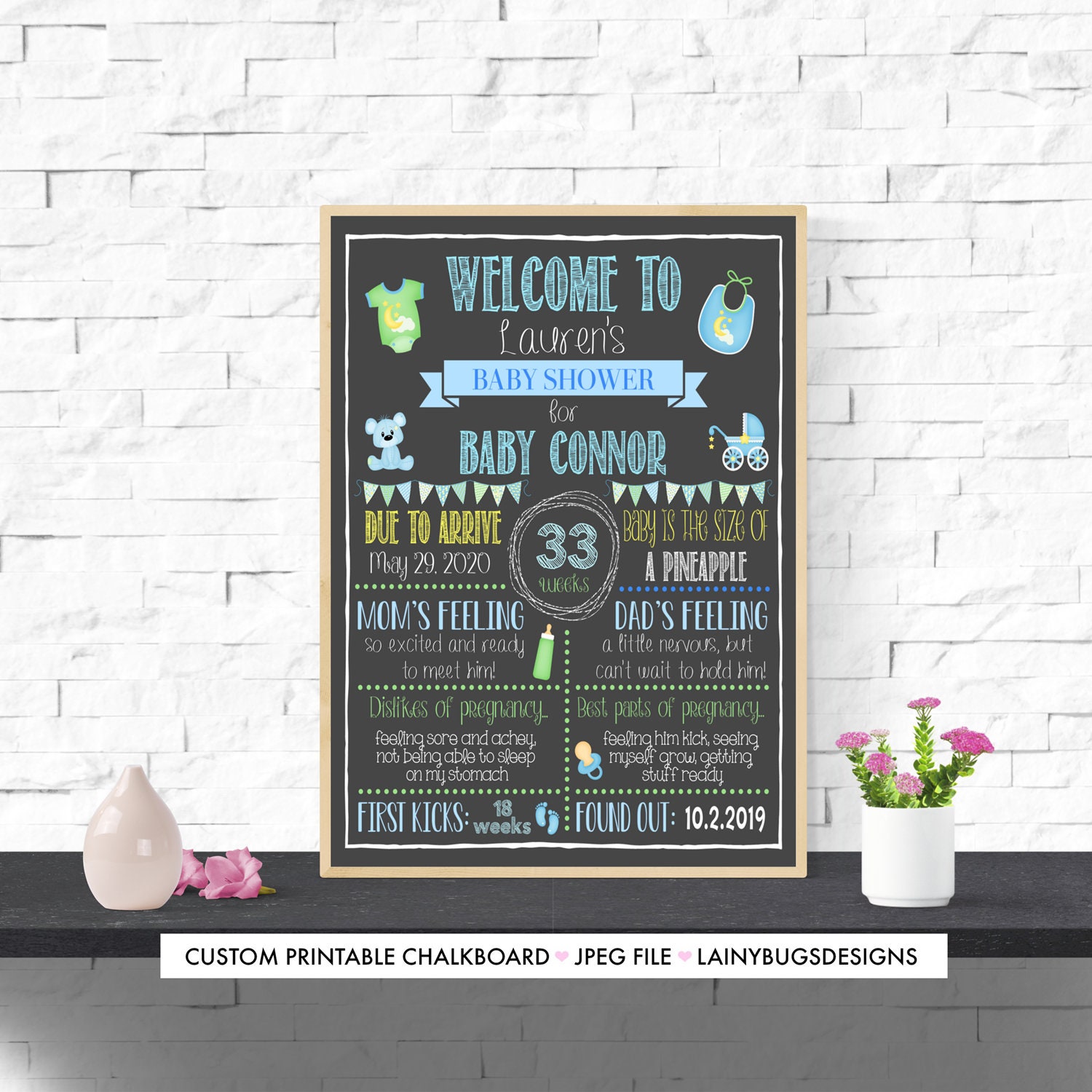 Cute Baby Shower Chalkboard Signs