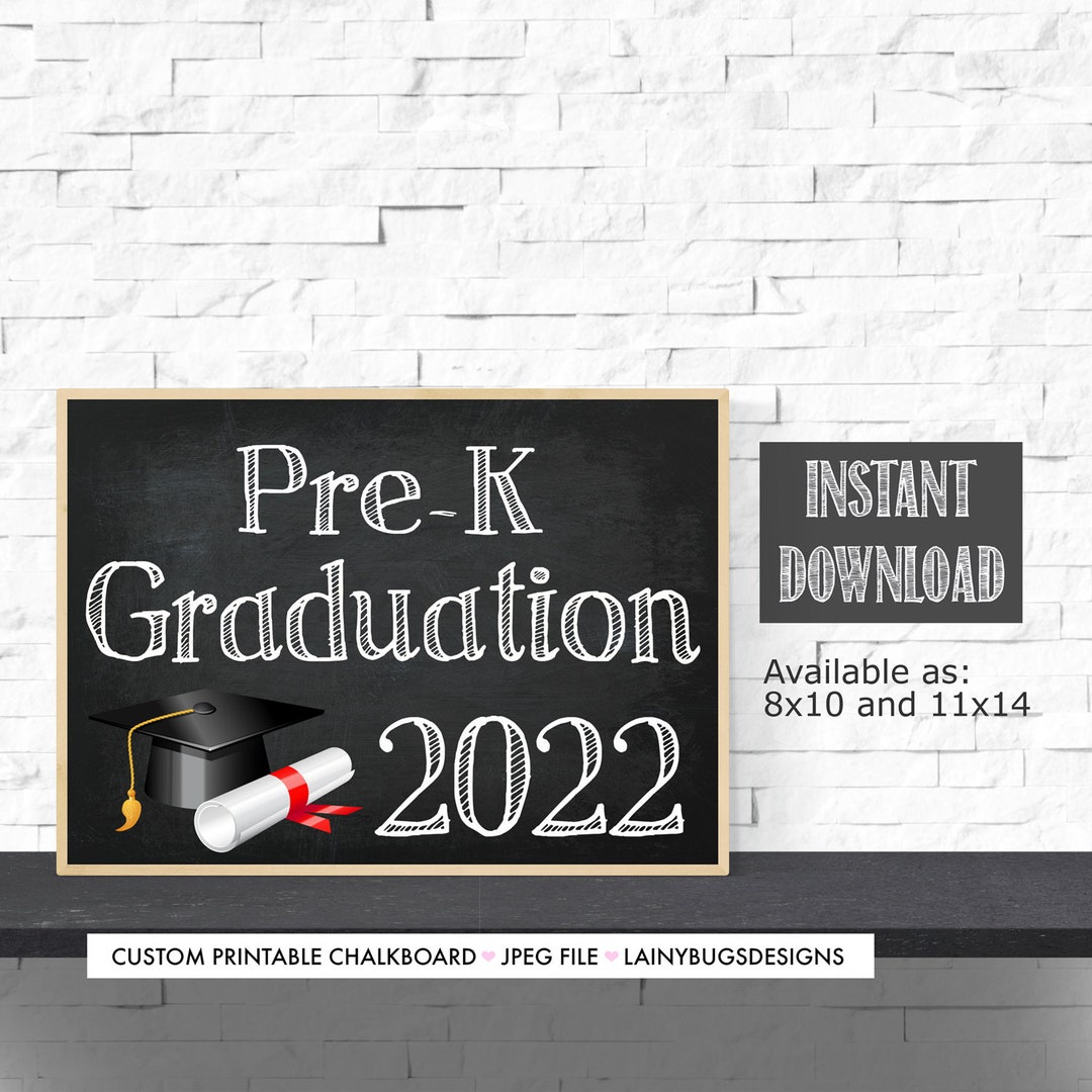 Pre-k Graduation Chalkboard Preschool Graduation Sign Pre-k Chalkboard ...