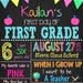 First Day of Kindergarten Chalkboard Sign DIGITAL Girl's First Day of ...