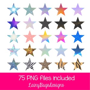 Professional Glitter Stars - Cute Star Clipart - Glitter Stars - .PNG ...