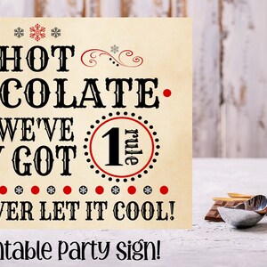 Printable Hot Chocolate - Refreshments - 1 Rule - Winter Birthday Signs ...