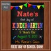 First Day of Kindergarten Sign - Personalized - Custom Kindergarten ...