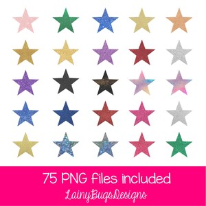 Professional Glitter Stars - Cute Star Clipart - Glitter Stars - .PNG ...