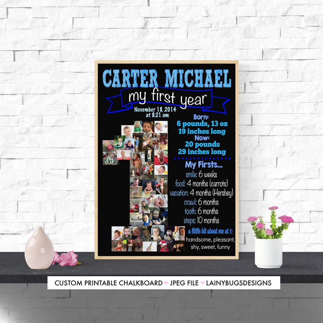 Baby's First Year Collage Poster Digital Photo Collage - Etsy