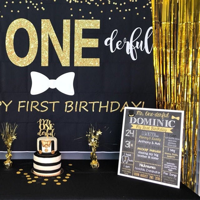 Mr. One-derful First Birthday Chalkboard Mr. Onederful | Etsy