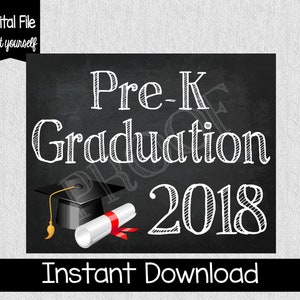 Pre-k Graduation Chalkboard Preschool Graduation Sign Pre-k Chalkboard ...