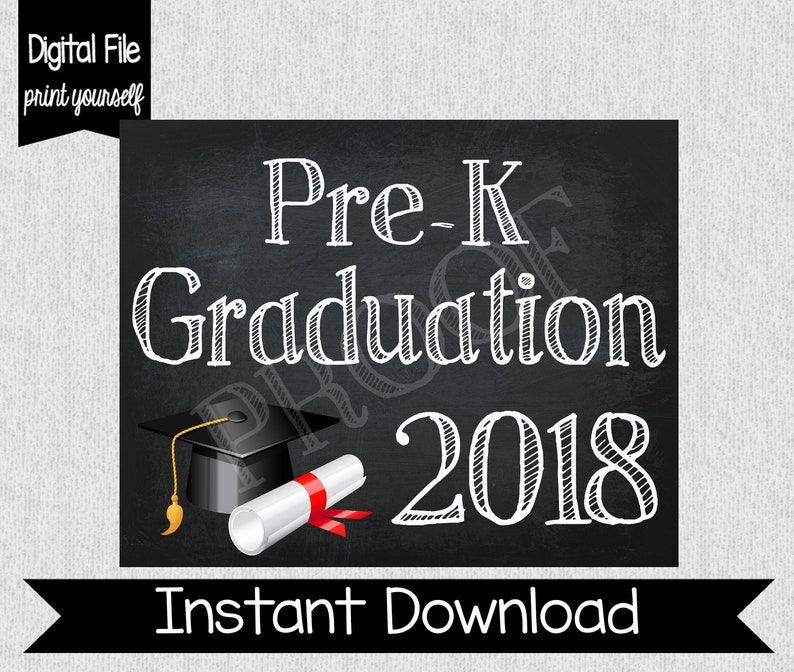 Pre-k Graduation Chalkboard Preschool Graduation Sign | Etsy