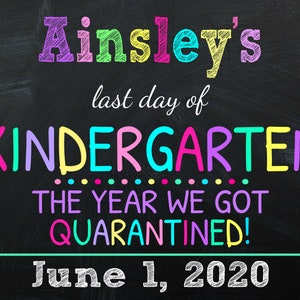 Last Day of School Sign - Edit Yourself - Print Yourself - Distance ...