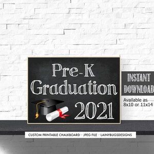 Pre-k Graduation Chalkboard - Preschool Graduation Sign - Pre-k ...